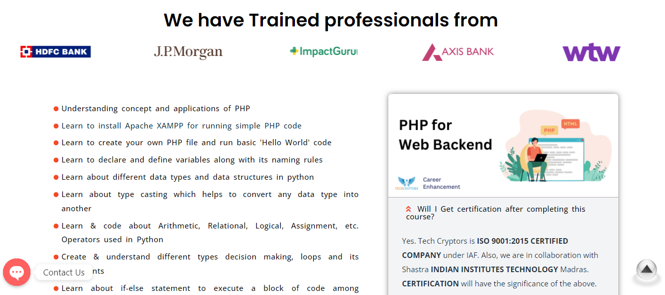 PHP Web Course | Tech Cryptors