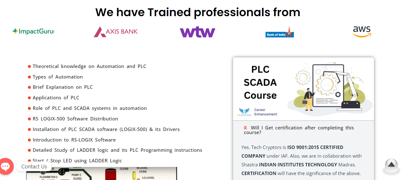 PLC and SCADA Training Course | Tech Cryptors