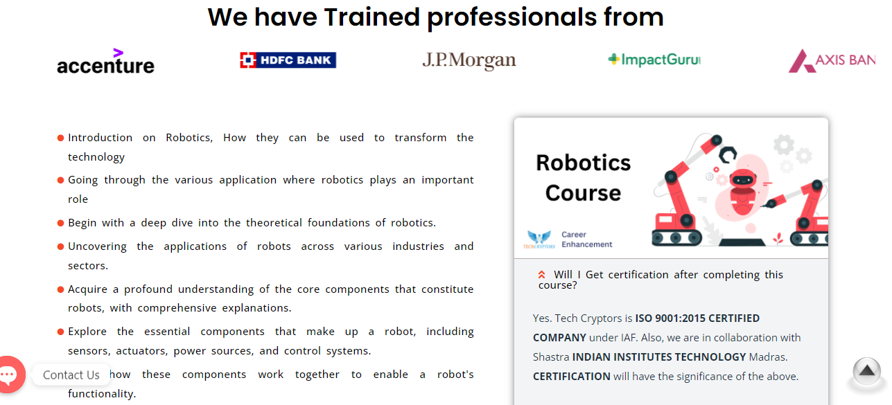 Robotics-Training-Course | Tech Cryptors